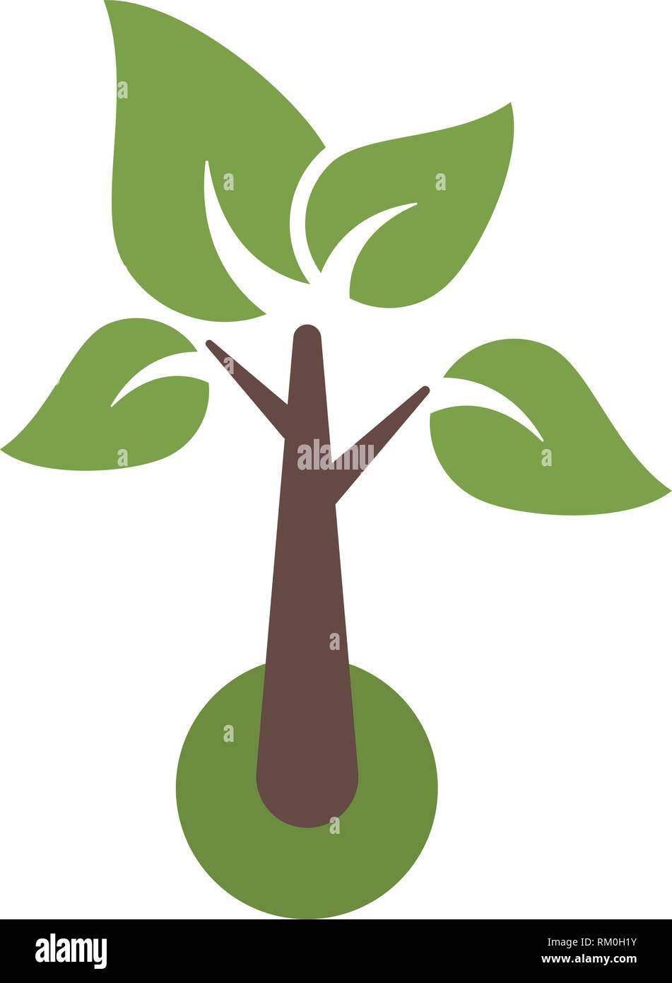 Tree with leaves eco symbol Stock Vector Image & Art - Alamy