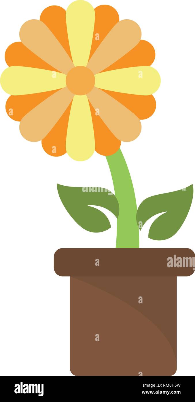 Flower in pot cartoon Stock Vector Image & Art - Alamy