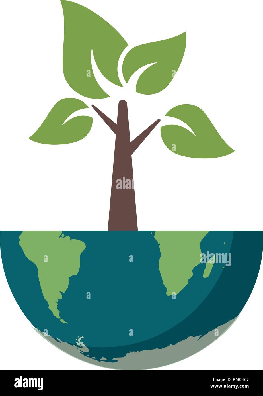 Tree in earth world Stock Vector Image & Art - Alamy