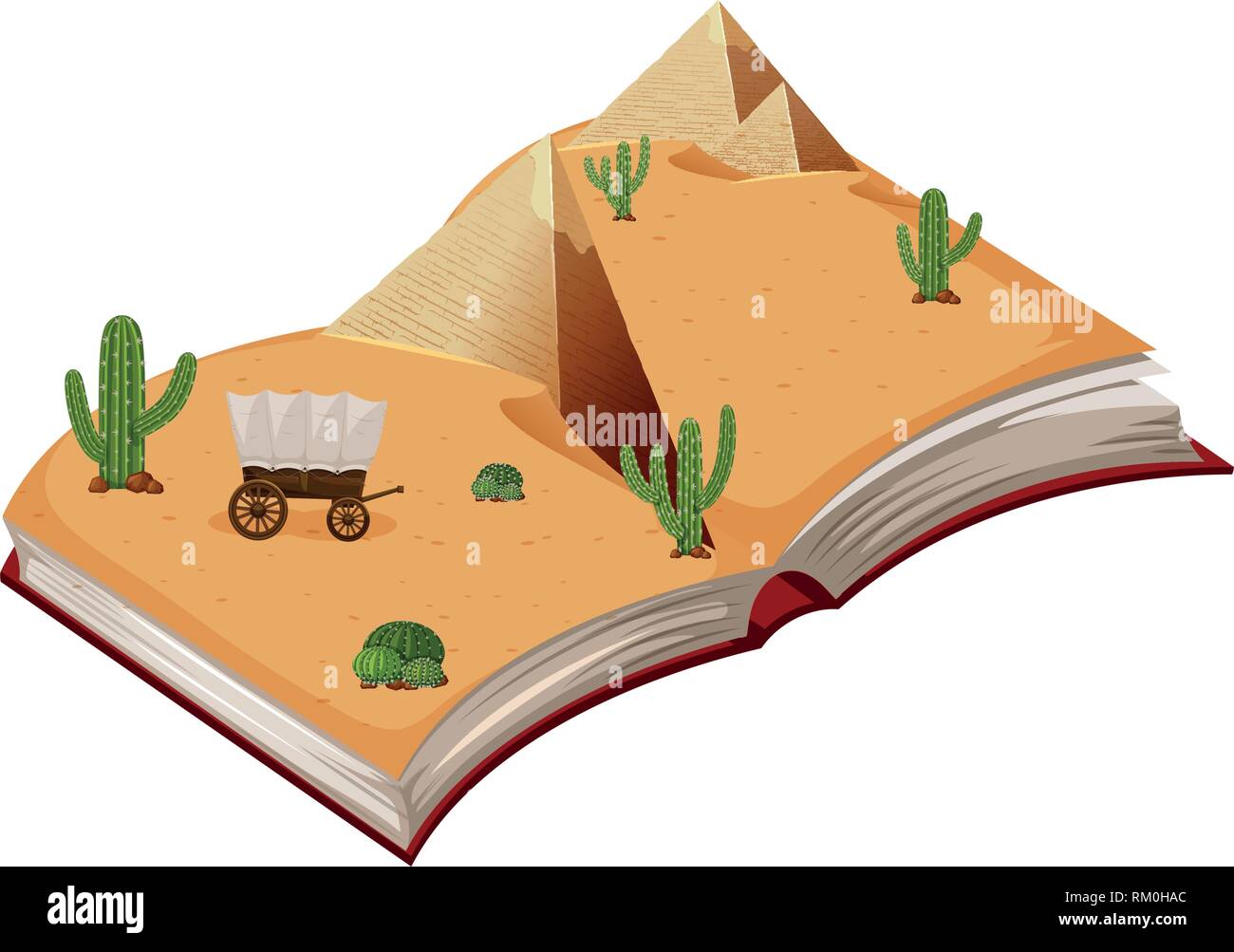 Open book desert theme illustration Stock Vector Image & Art - Alamy