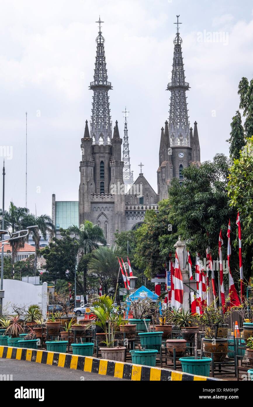Indonesia jakarta cathedral catholic church hi-res stock photography ...