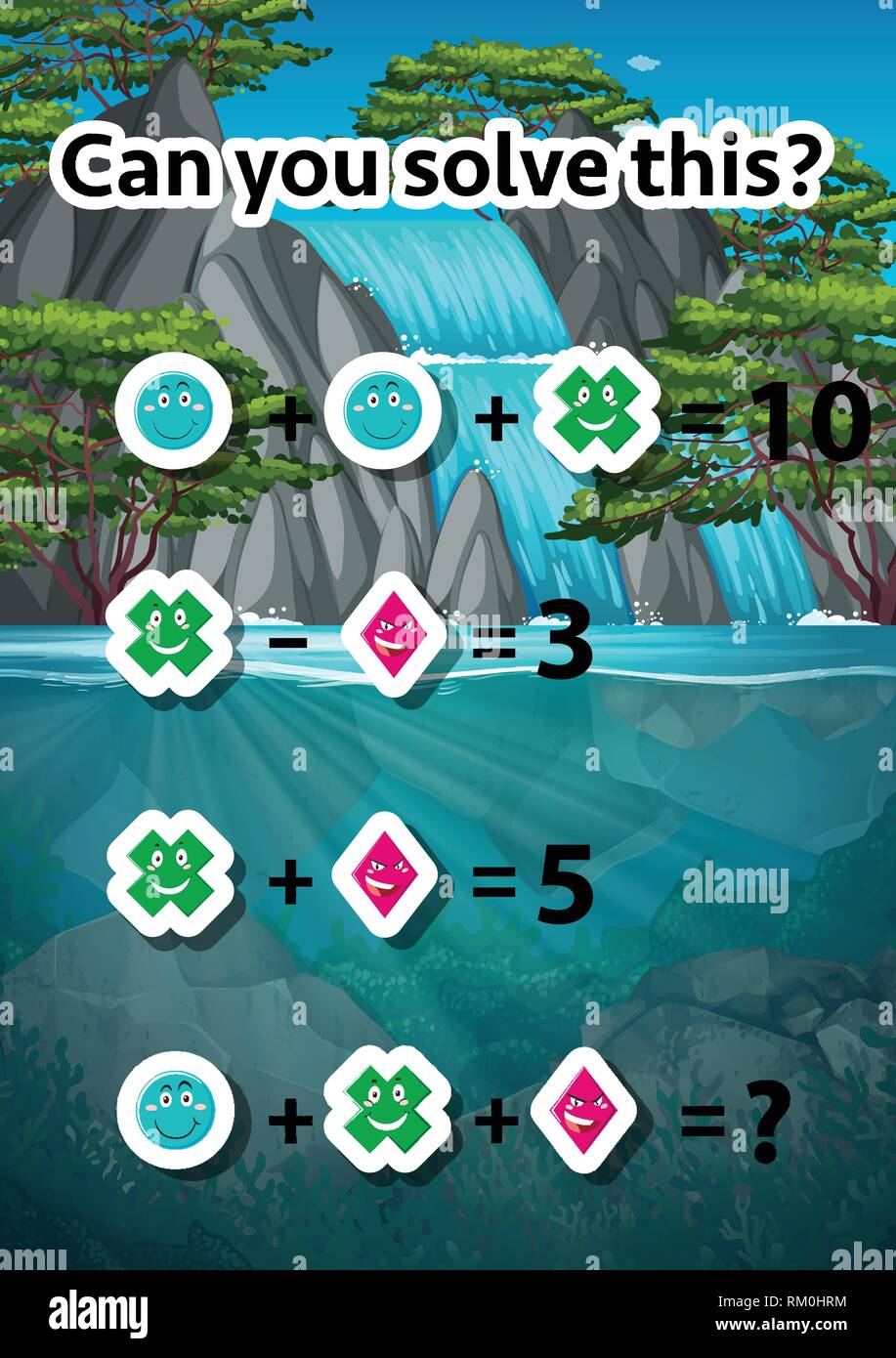 Math problem solving worksheet illustration Stock Vector Image & Art ...