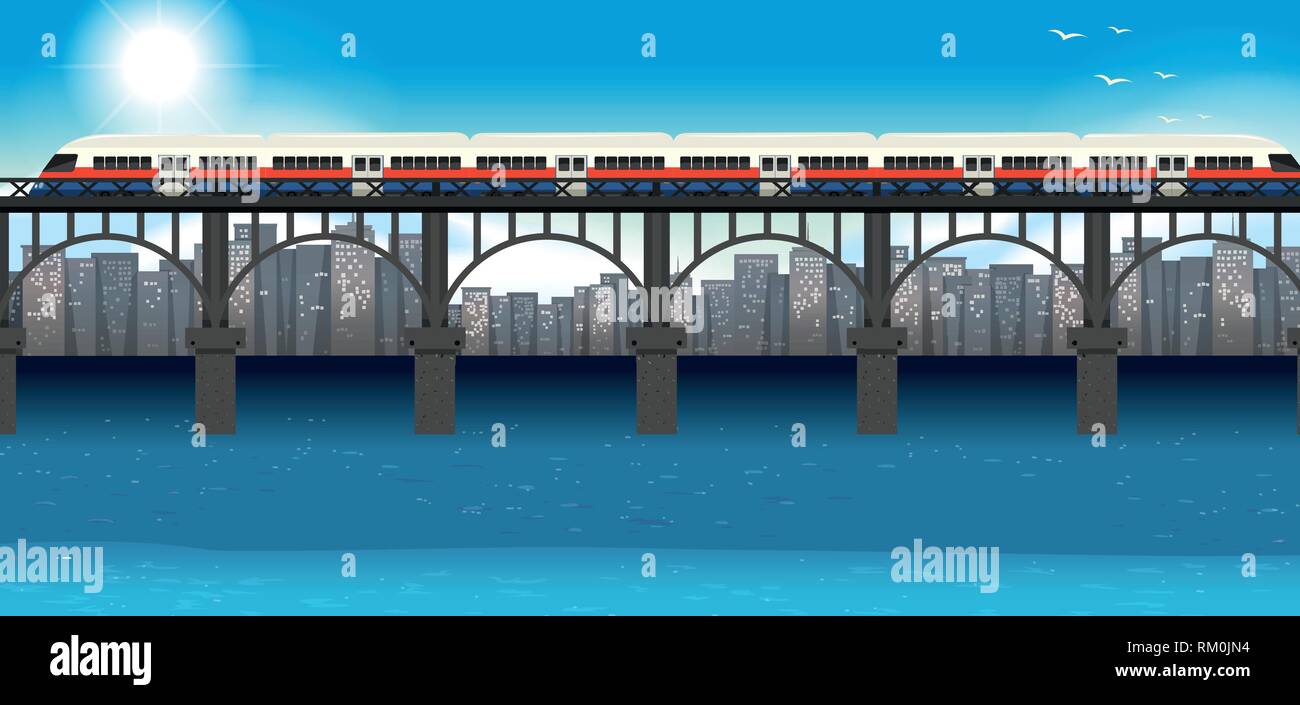 Modern train urban transportation illustration Stock Vector Image & Art ...