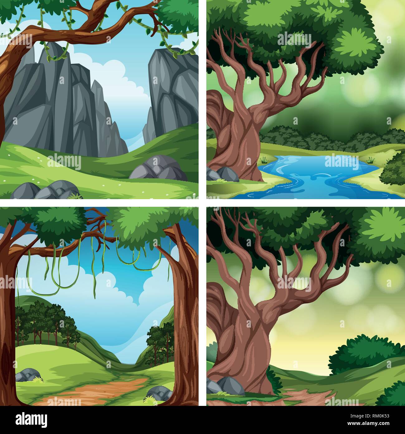 Set of nature scenes illustration Stock Vector Image & Art - Alamy