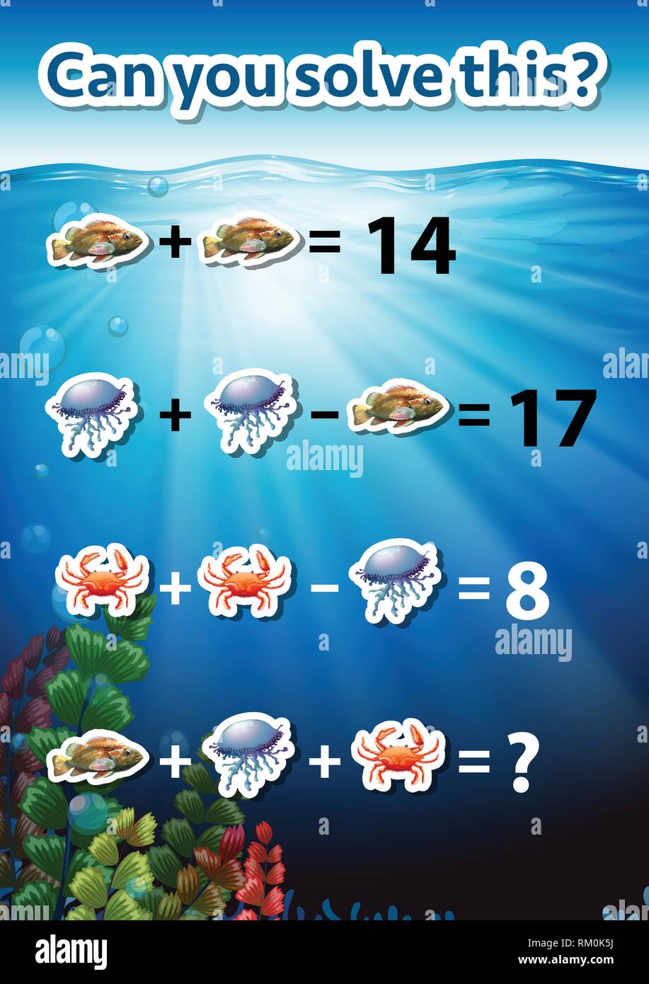 Can you solve this worksheet illustration Stock Vector Image & Art - Alamy