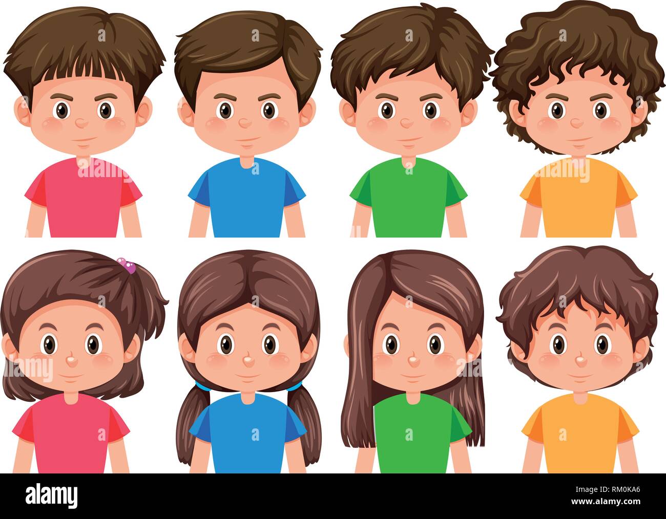 Set of different male and female character illustration Stock Vector ...