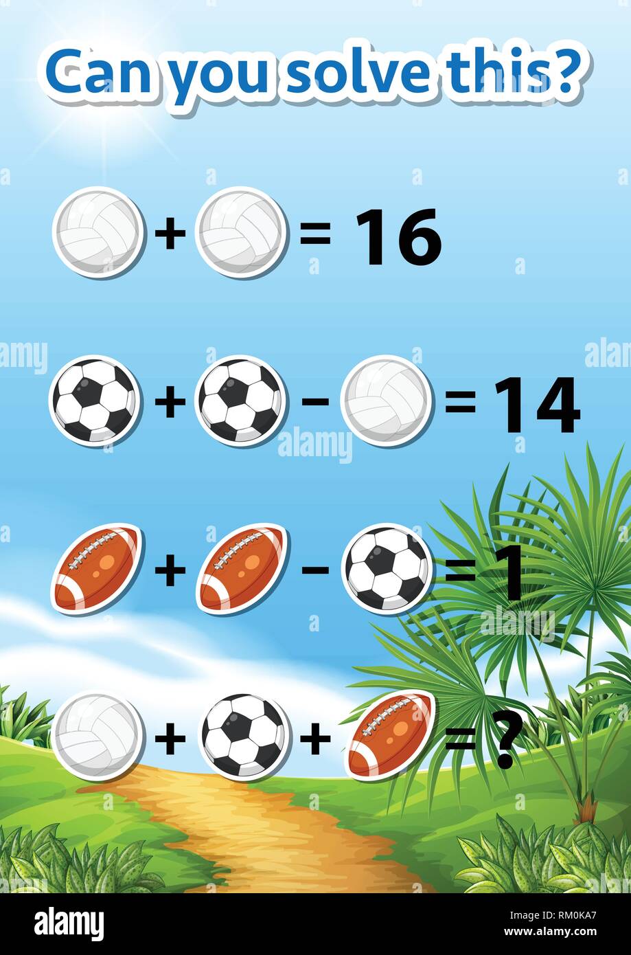 Can you solve this worksheet illustration Stock Vector Image & Art - Alamy