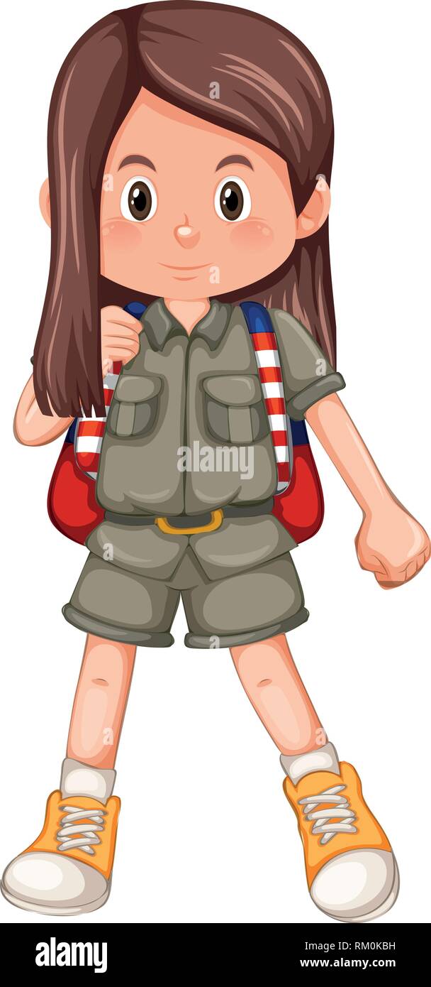 A long hair scout character illustration Stock Vector Image & Art - Alamy