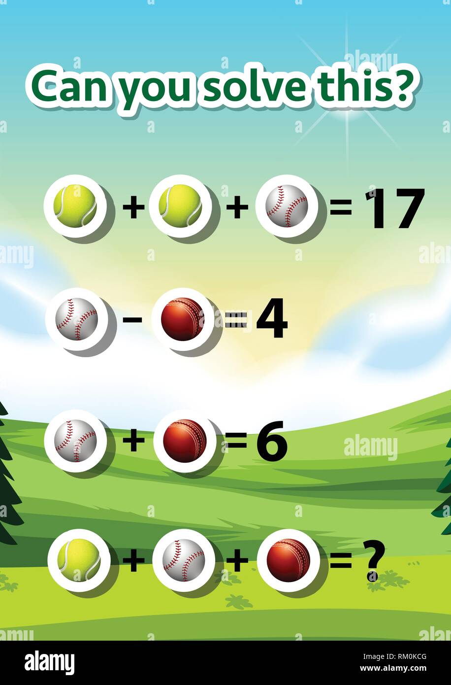Can you solve this worksheet illustration Stock Vector Image & Art - Alamy