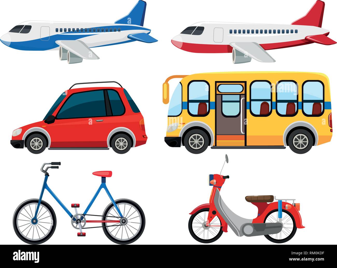 Set of different vehicle illustration Stock Vector Image & Art - Alamy