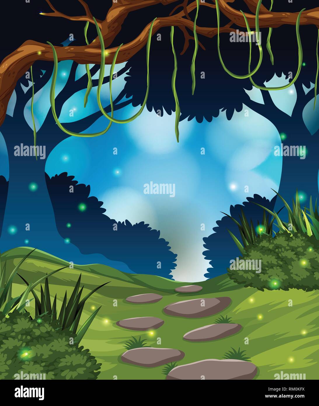 A tropical rainforest background illustration Stock Vector Image & Art ...