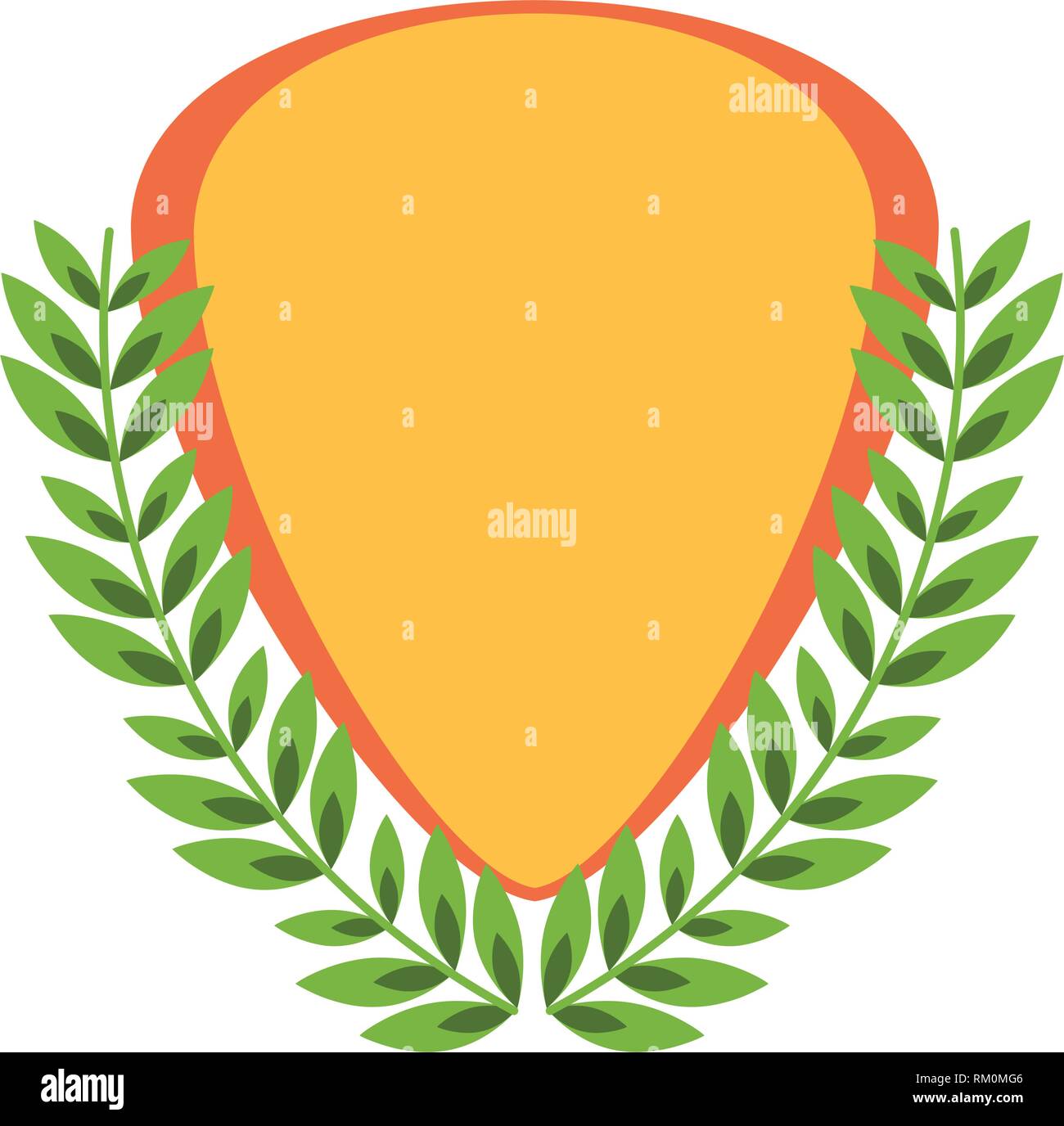 Badge emblem with wreath leaves Stock Vector Image & Art - Alamy