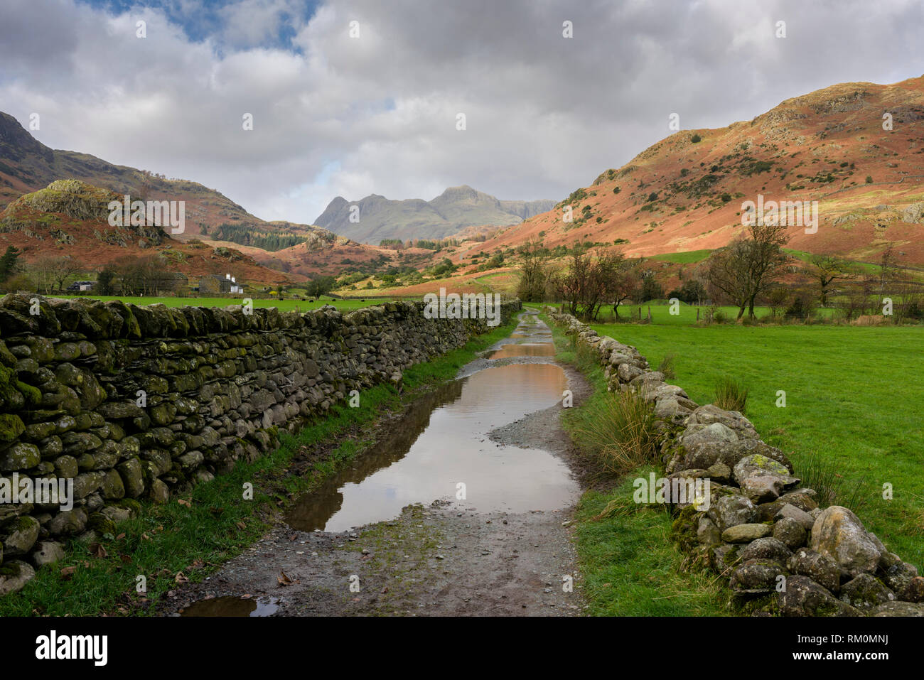 Little Langdale Valley with the Langdale Pikes and Lingmoor Fell beyond ...