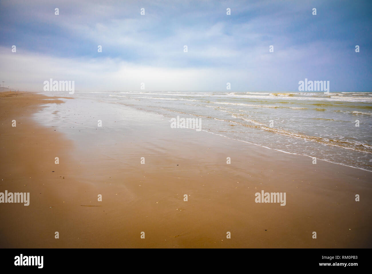 Sandy beaches of Rimini in winter, Italy Stock Photo - Alamy