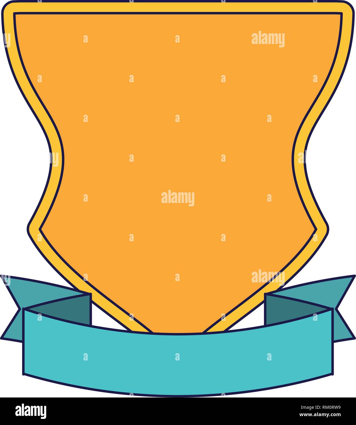 Badge emblem with ribbon banner Stock Vector Image & Art - Alamy