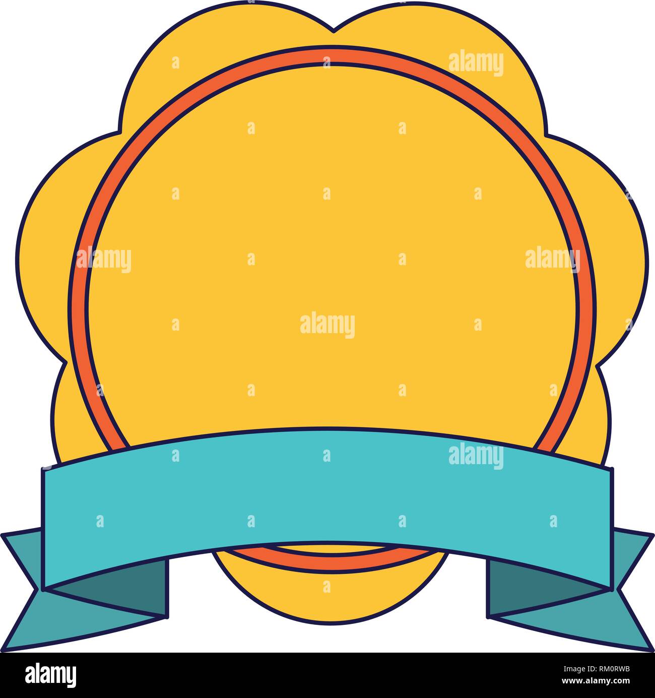 Badge emblem with ribbon banner Stock Vector Image & Art - Alamy