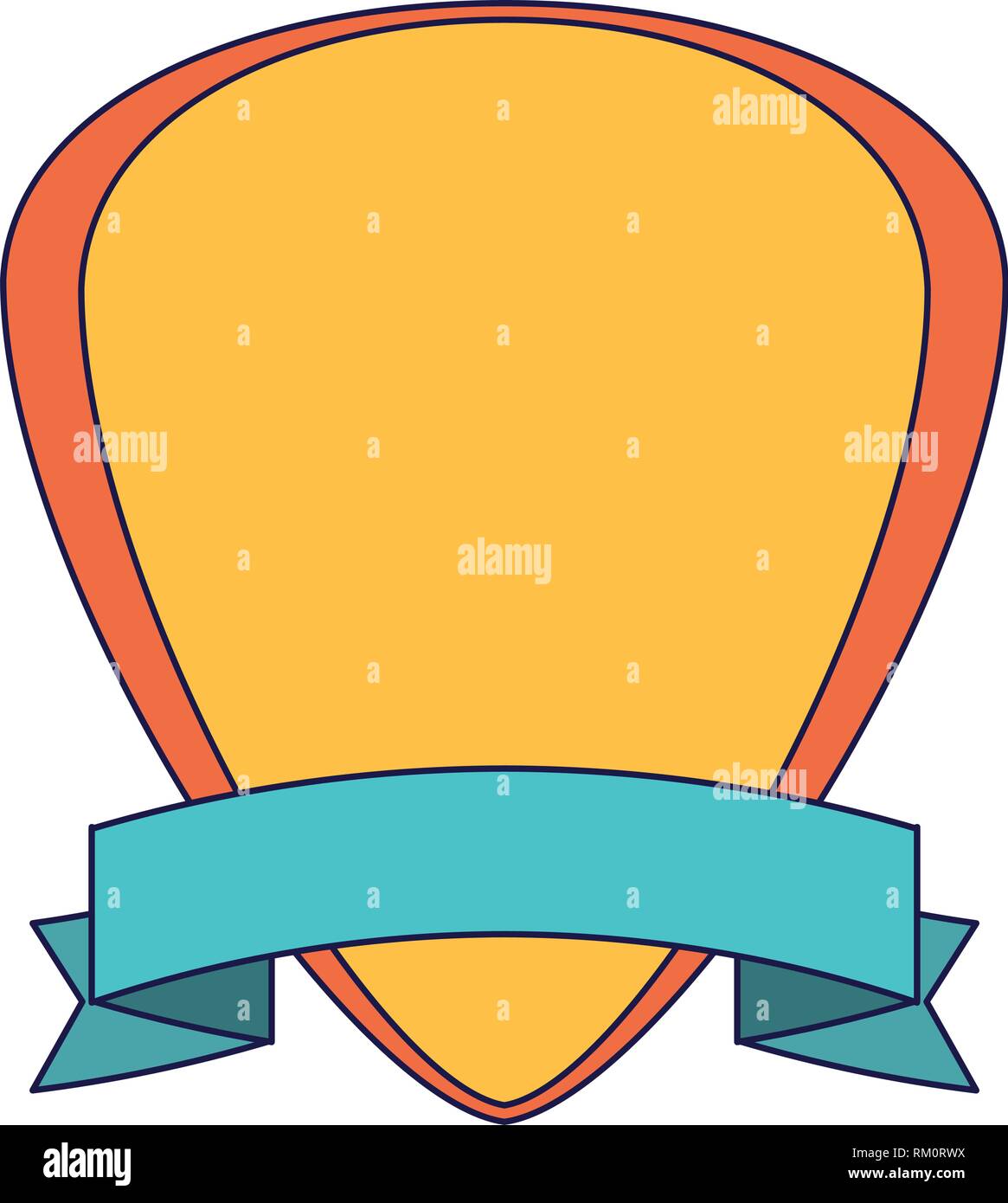 Badge emblem with ribbon banner Stock Vector Image & Art - Alamy