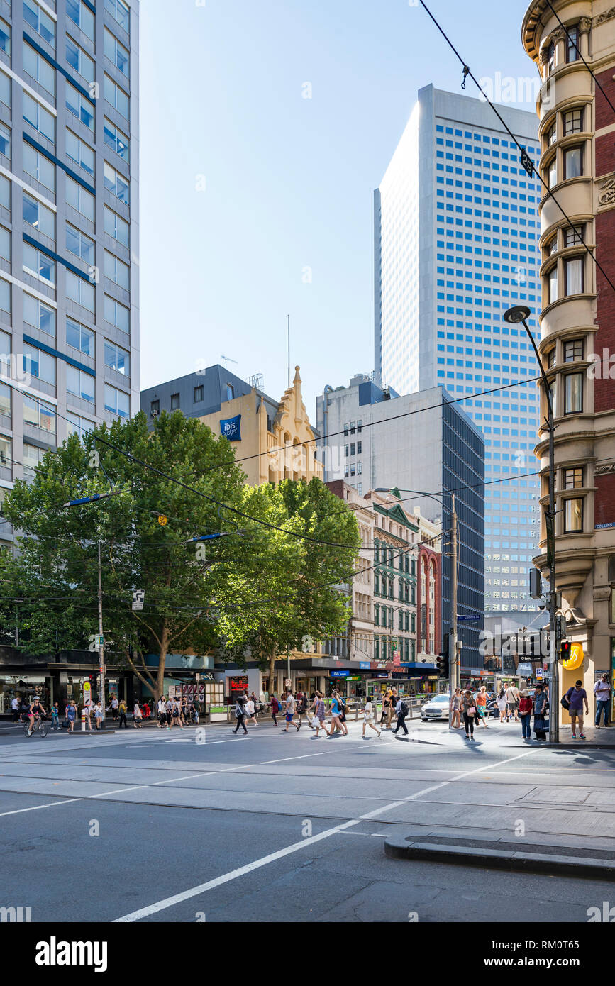 Melbourne city street Stock Photo - Alamy