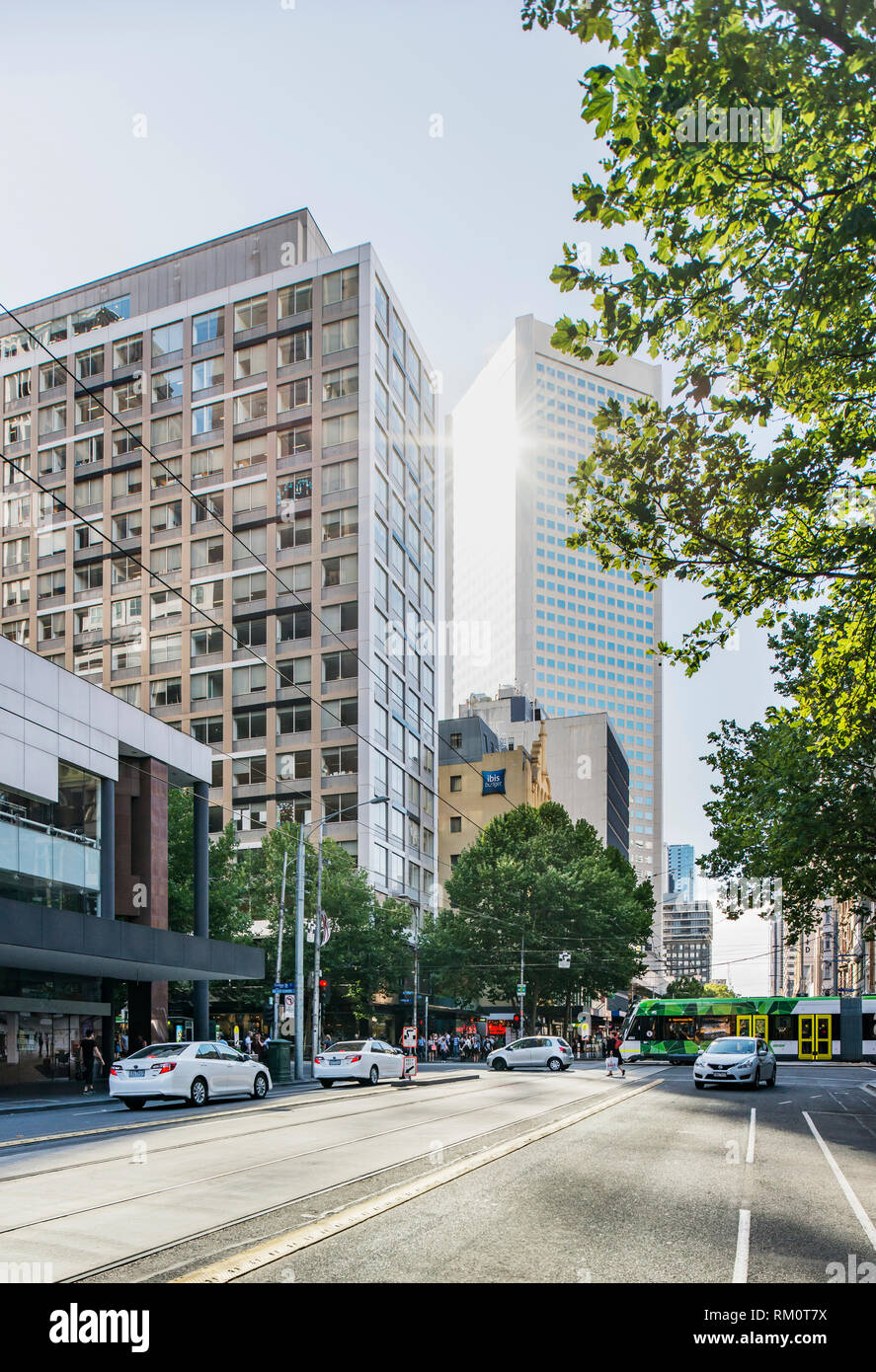 Melbourne city street Stock Photo - Alamy