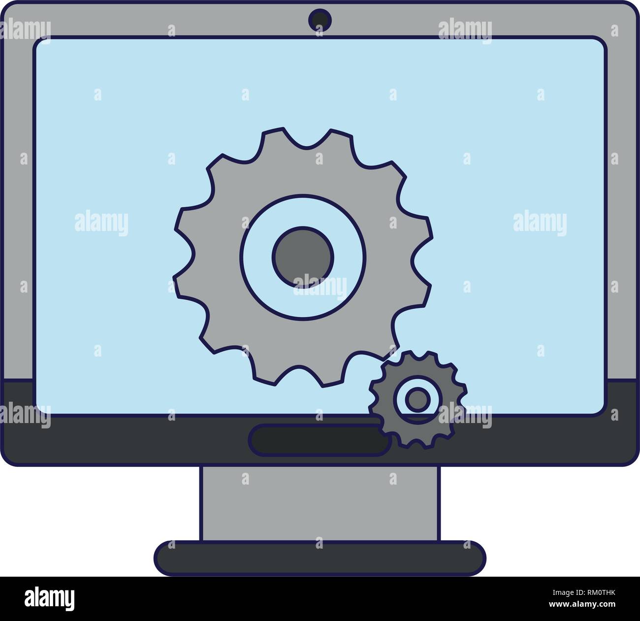 computer screen with gears Stock Vector Image & Art - Alamy