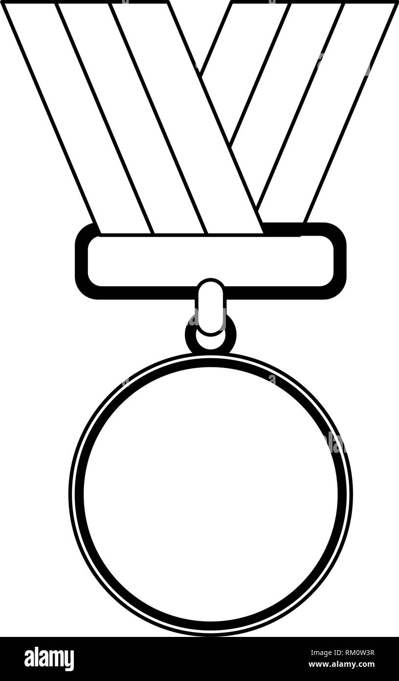 Medal award blank symbol black and white Stock Vector Image & Art - Alamy