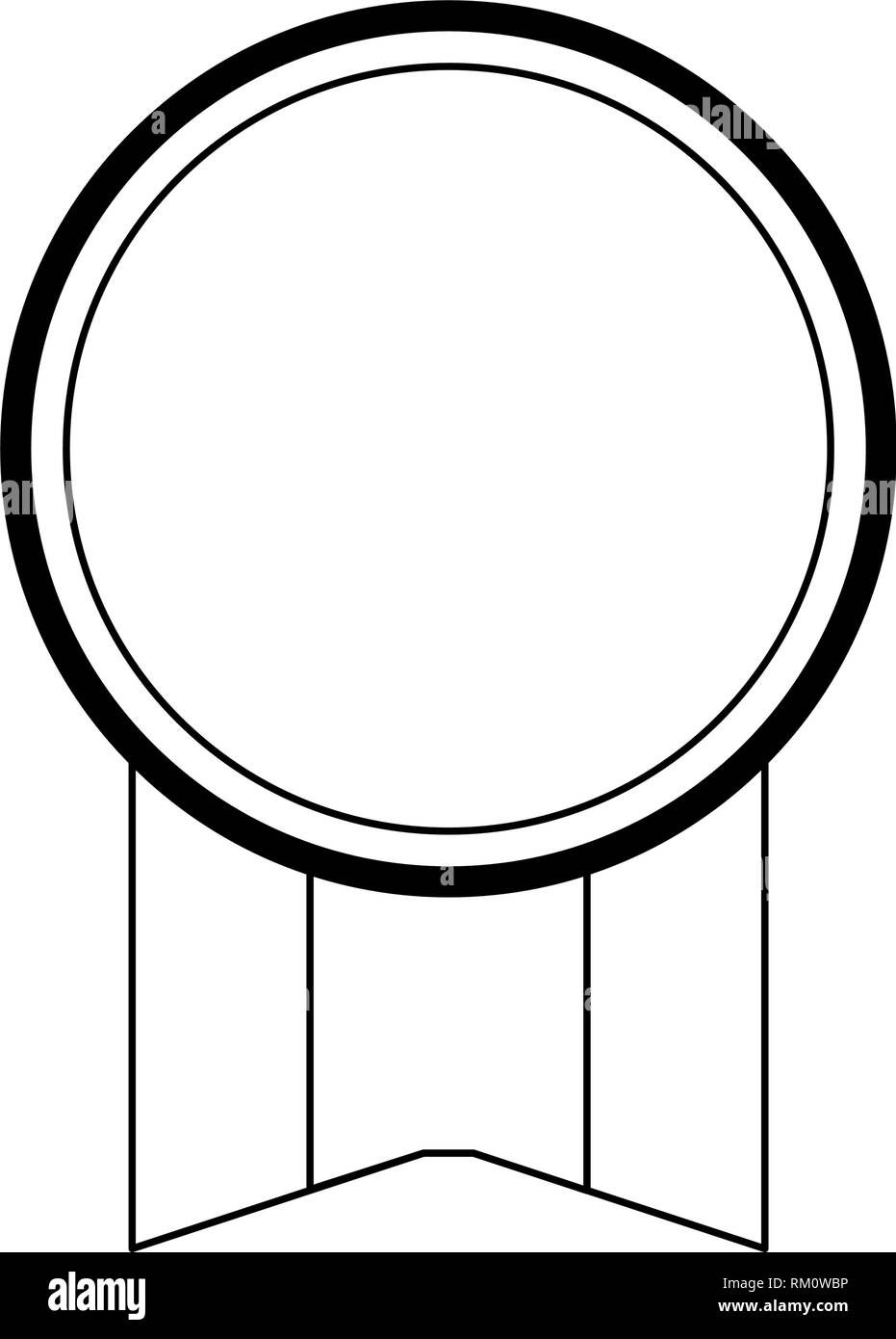 Award ribbon emblem symbol black and white Stock Vector Image & Art - Alamy