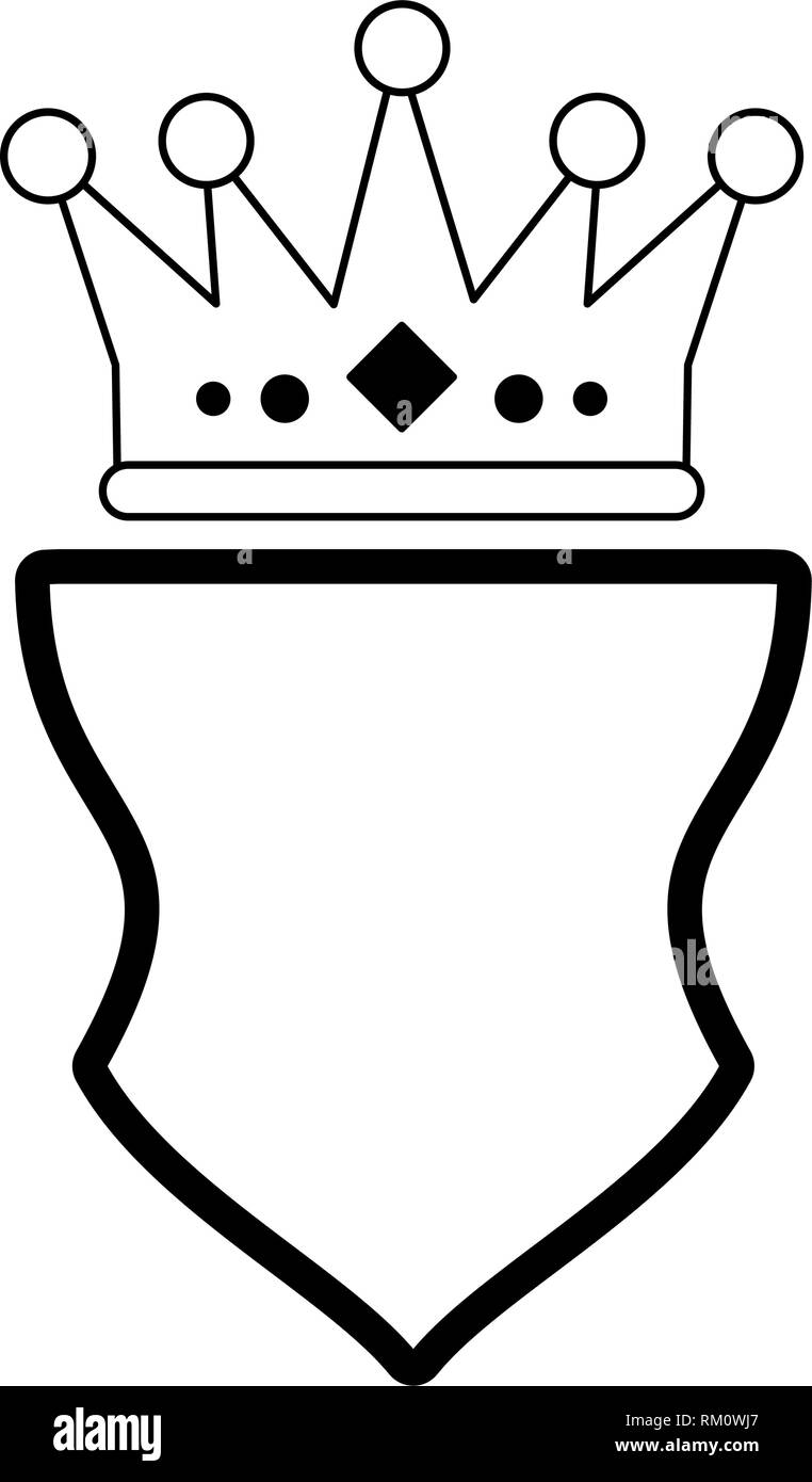 Badge emblem with crown symbol black and white Stock Vector Image & Art ...