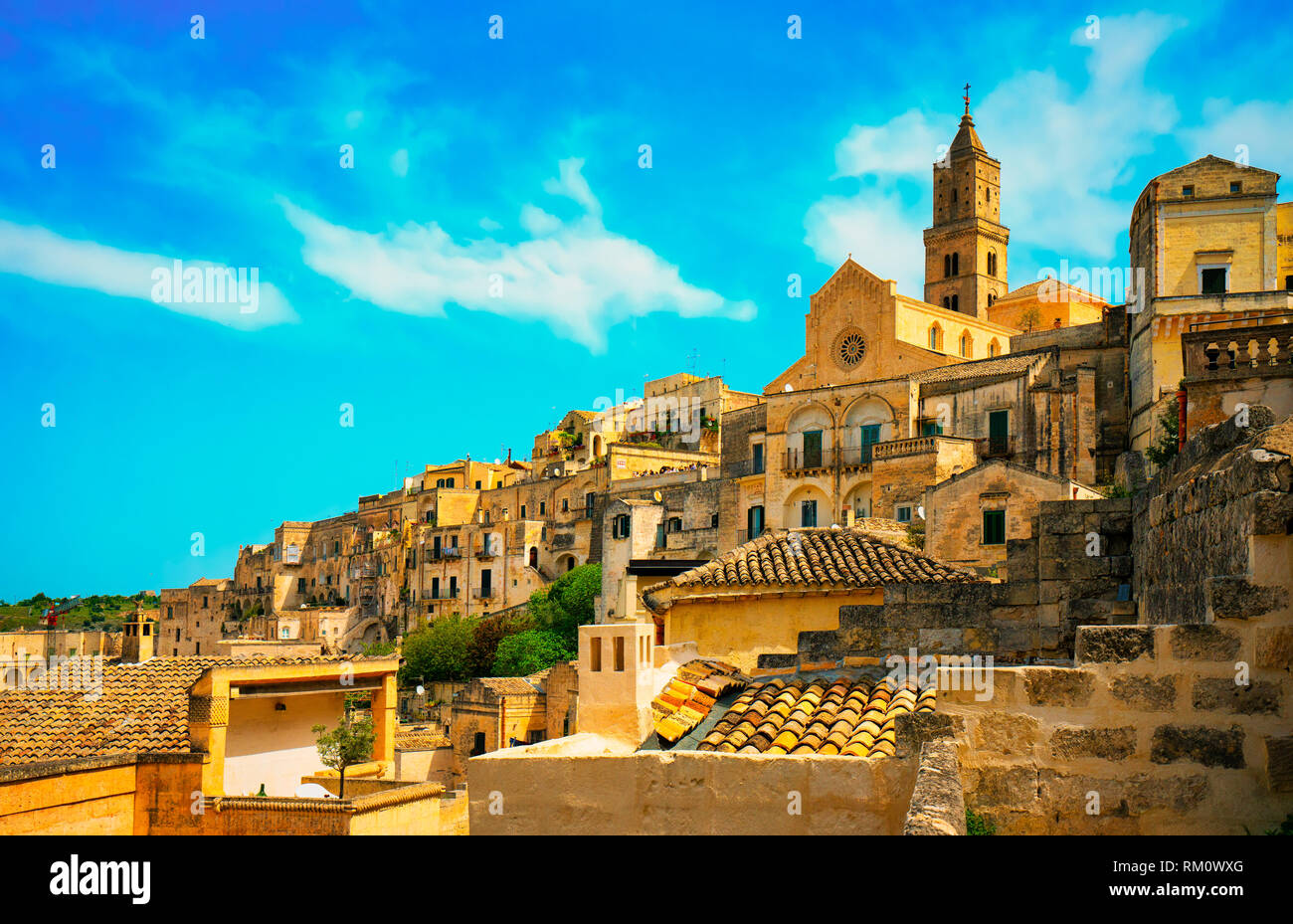 Matera ancient town i Sassi, Unesco world heritage site landmark ...