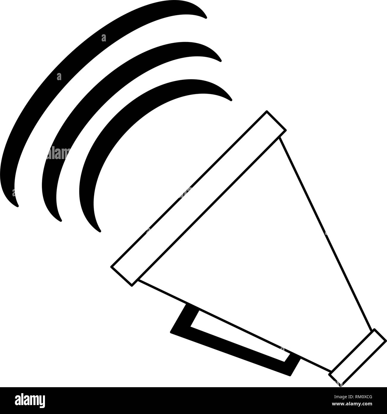 bullhorn volume symbol black and white Stock Vector Image & Art - Alamy