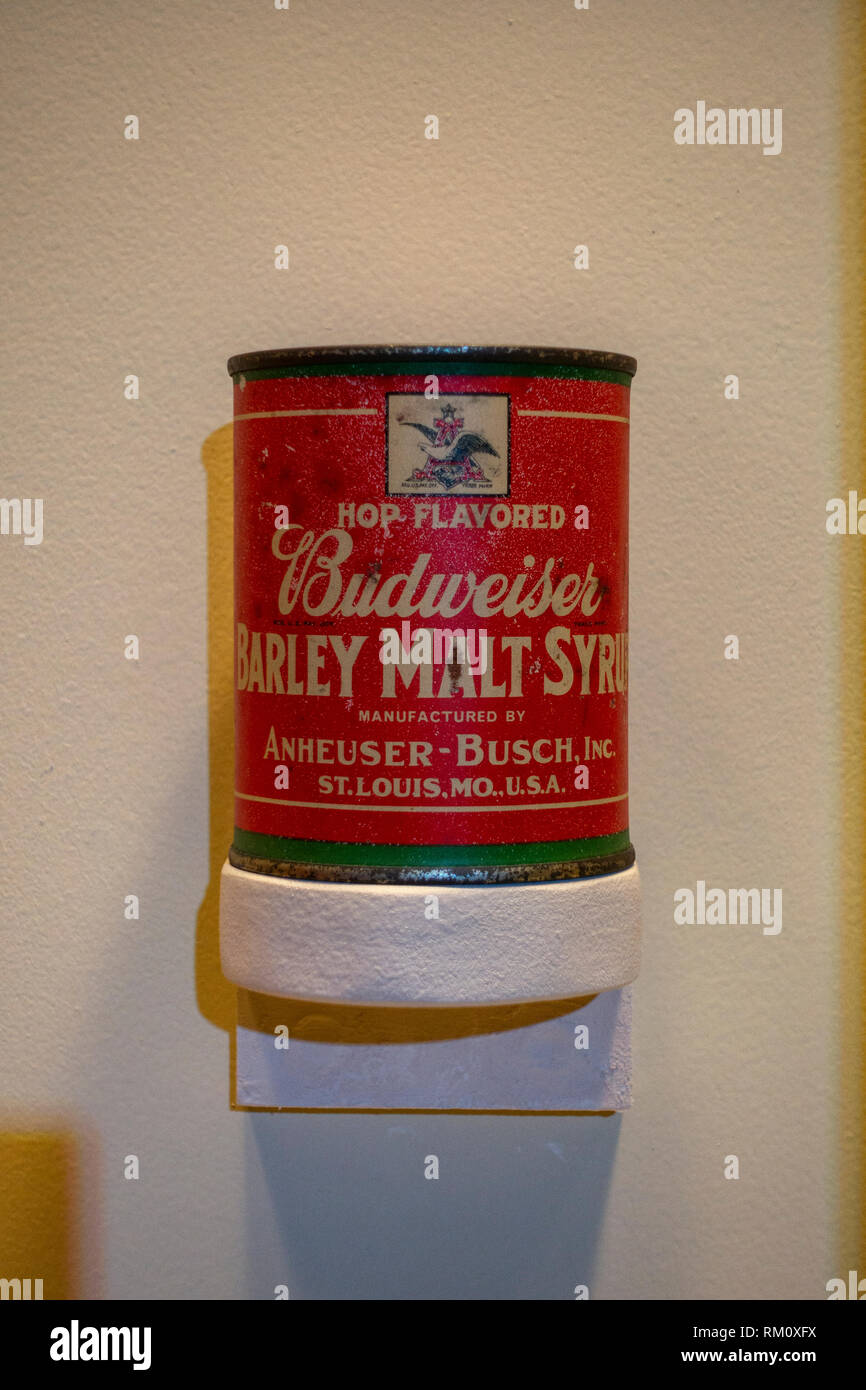 Budweiser hop flavoured barley malt syrup, The Mob Museum, Las Vegas ...