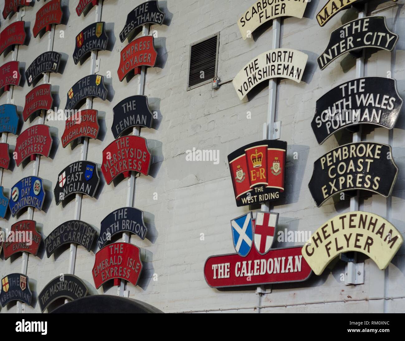 There is a selection of railway route badges at the National Railway ...