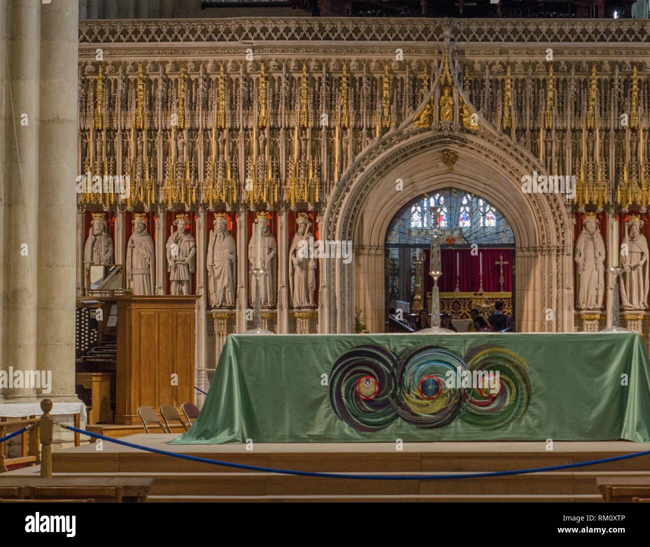 The interior of York Minster Cathedral in York, England, showing some ...