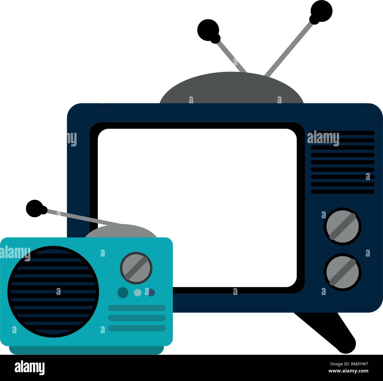Old television and radio cartoons Stock Vector Image & Art - Alamy