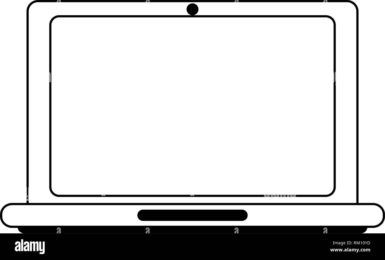 laptop computer technology in black and white Stock Vector Image & Art ...