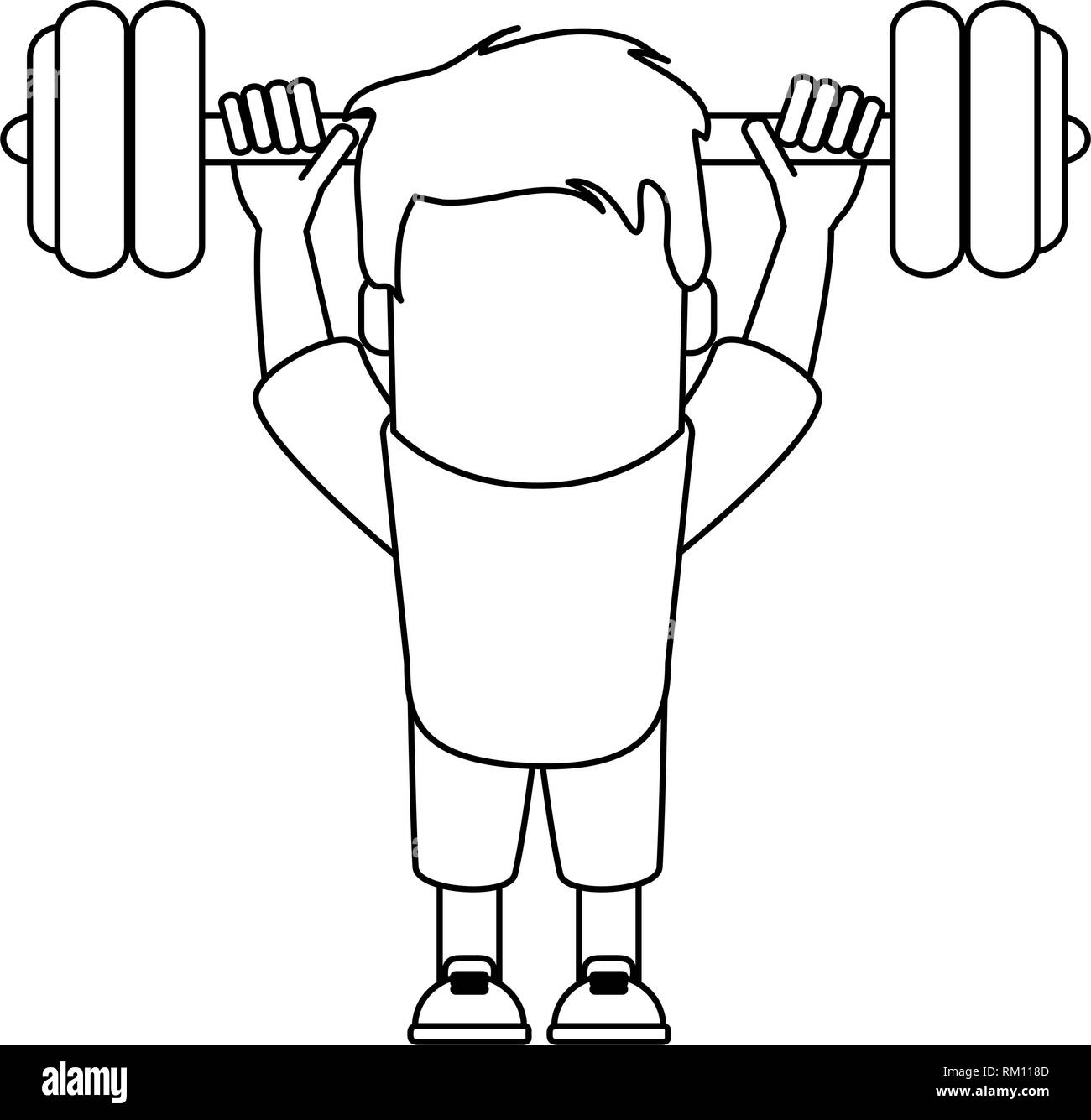 Funny lifting weights Stock Vector Images - Alamy