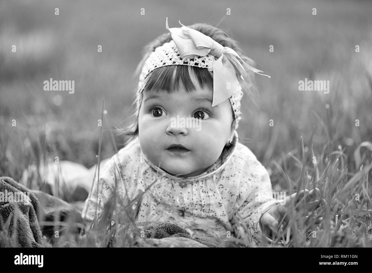 Spring baby cute child Black and White Stock Photos & Images - Alamy