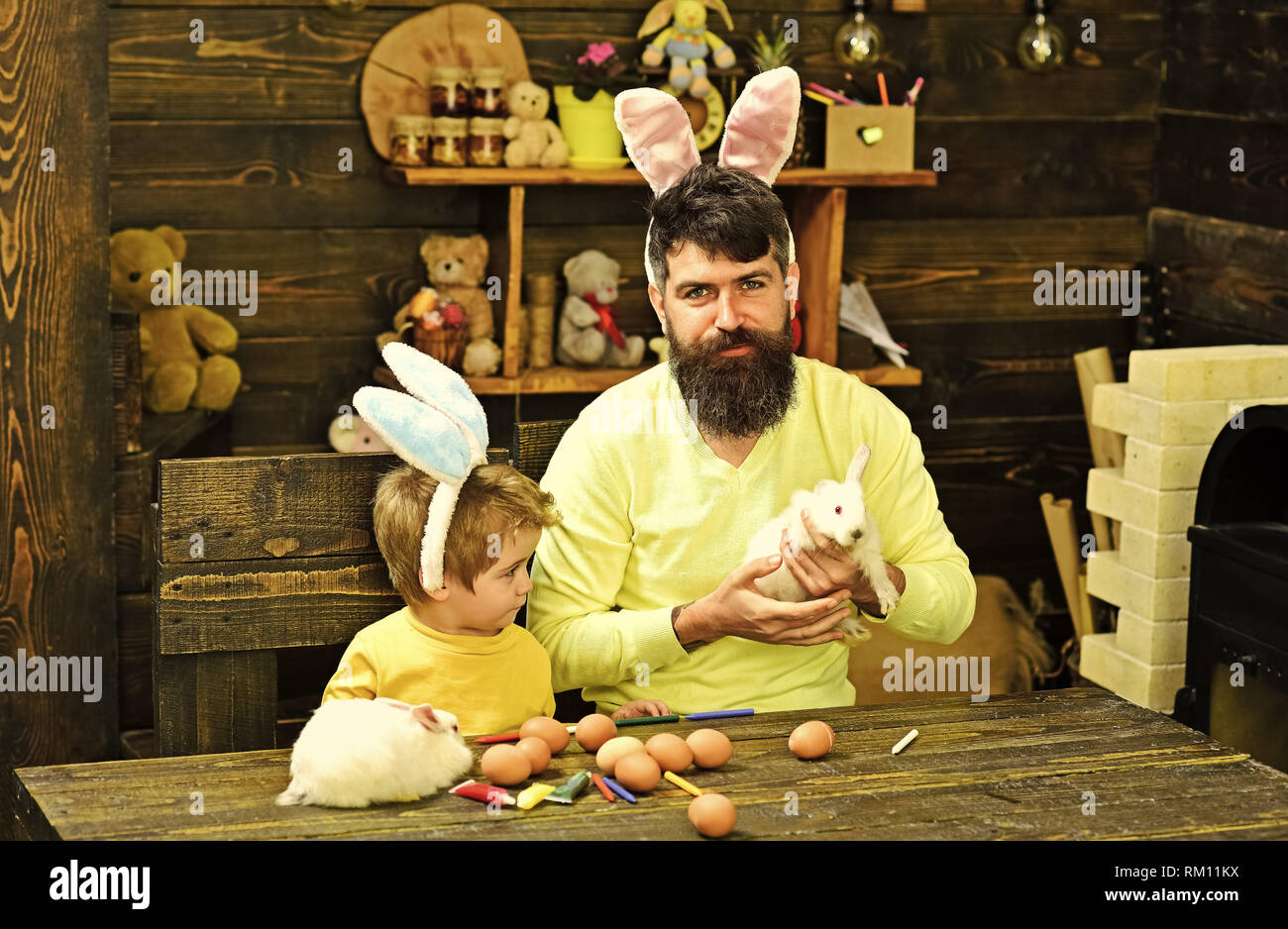 Cute little child boy wearing on Easter day Stock Photo - Alamy