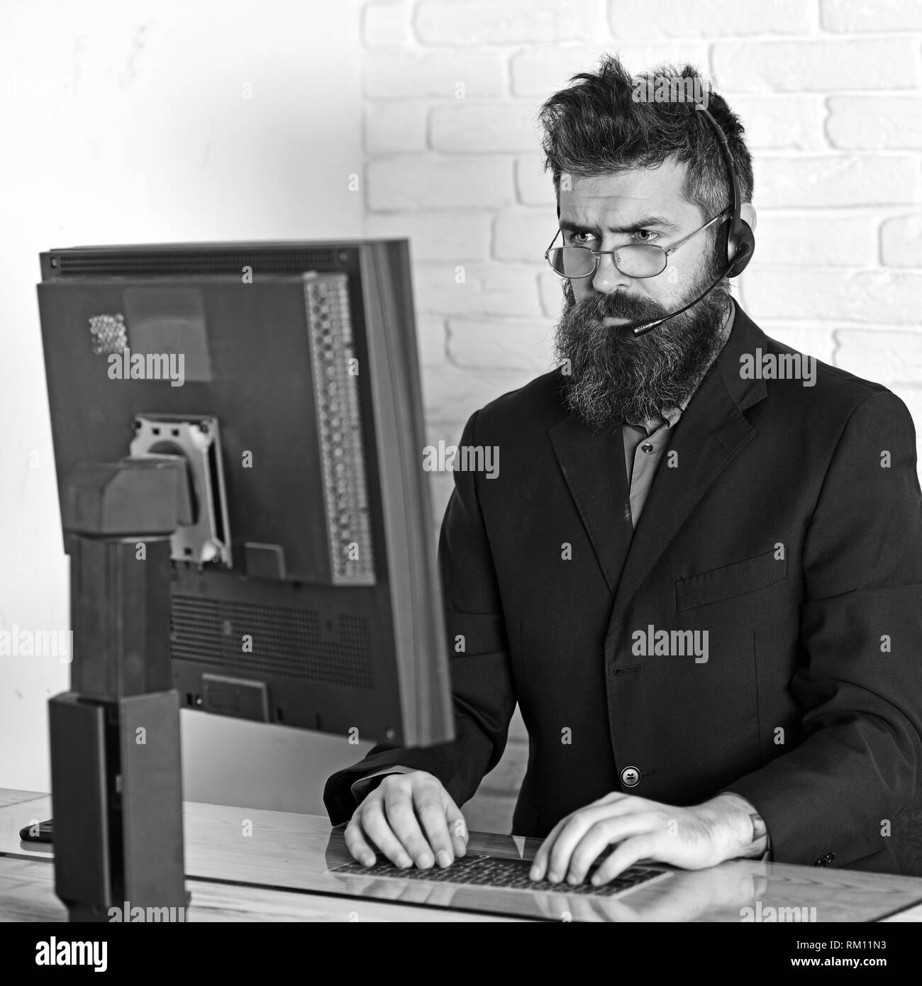 Bearded operator hi-res stock photography and images - Alamy