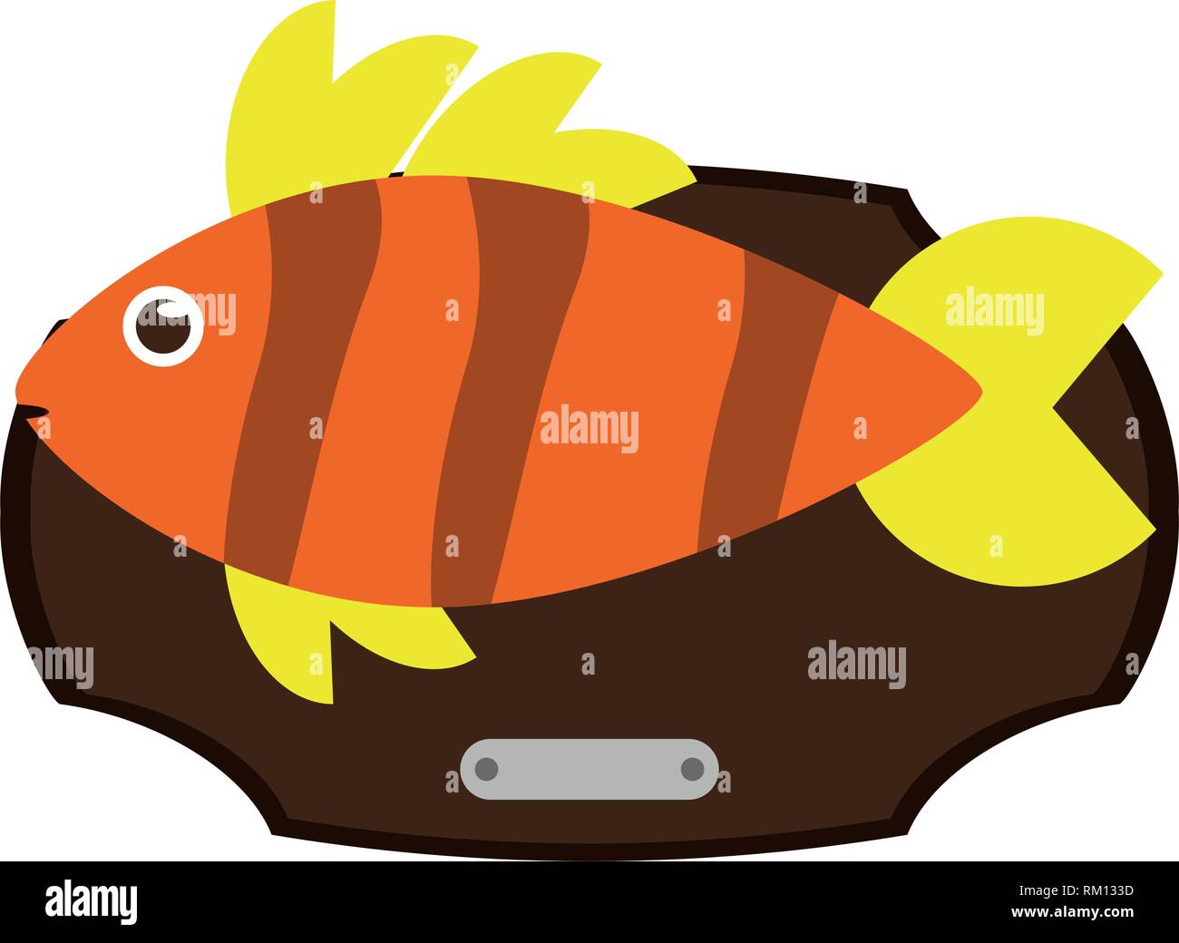 Fish haunted in wooden frame Stock Vector Image & Art - Alamy