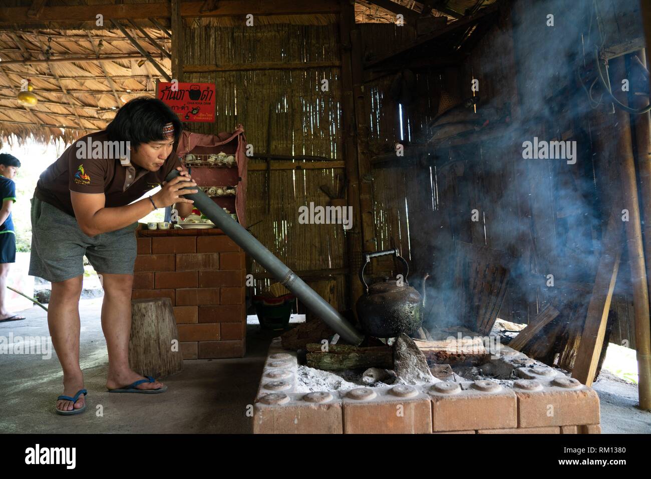 Woman blowing fire hi-res stock photography and images - Alamy