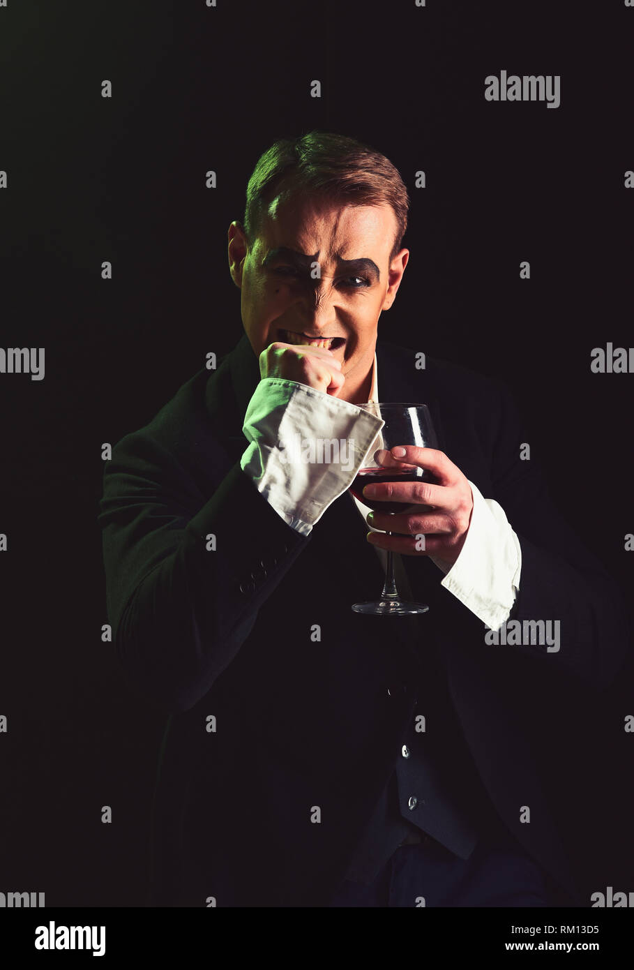 Improvisation. Mime artist perform on stage. Stage actor pantomime ...