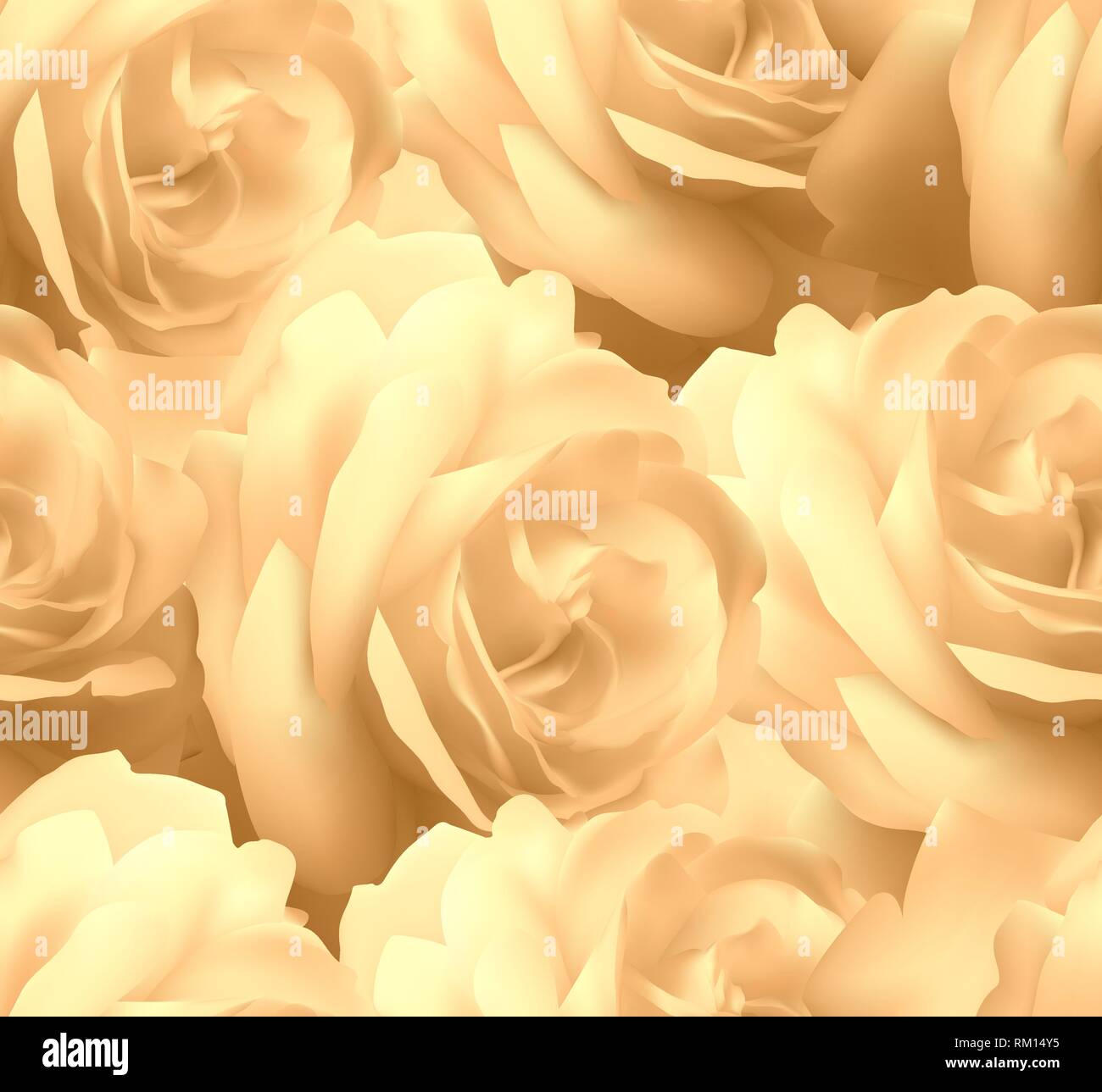 Seamless floral pattern of yellow roses. Luxury background for greeting ...