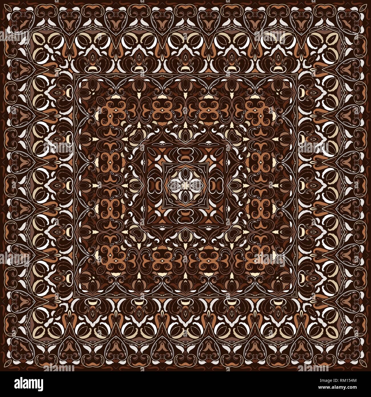 Square pattern on a brown background. Decorative ornament to the ...