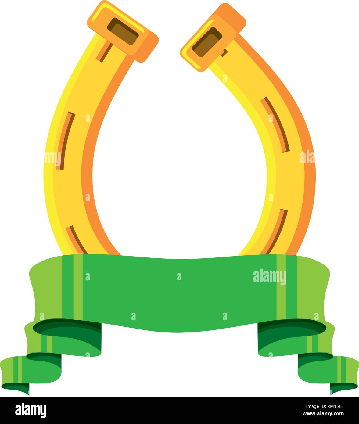 horseshoe lucky with ribbon vector illustration design Stock Vector ...