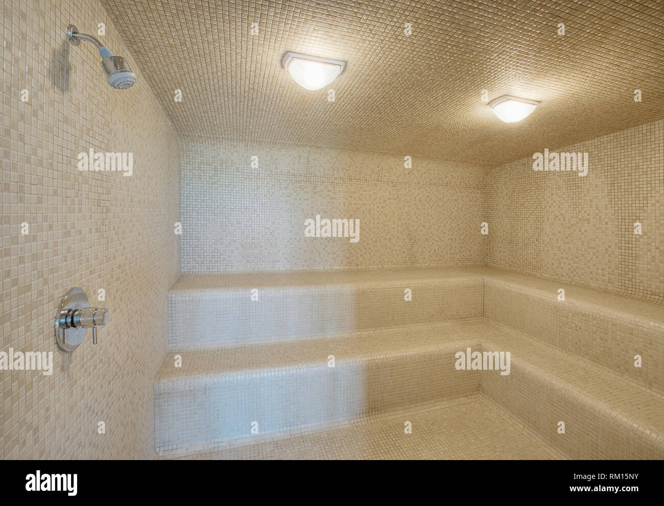 Large tile sauna shower Stock Photo - Alamy