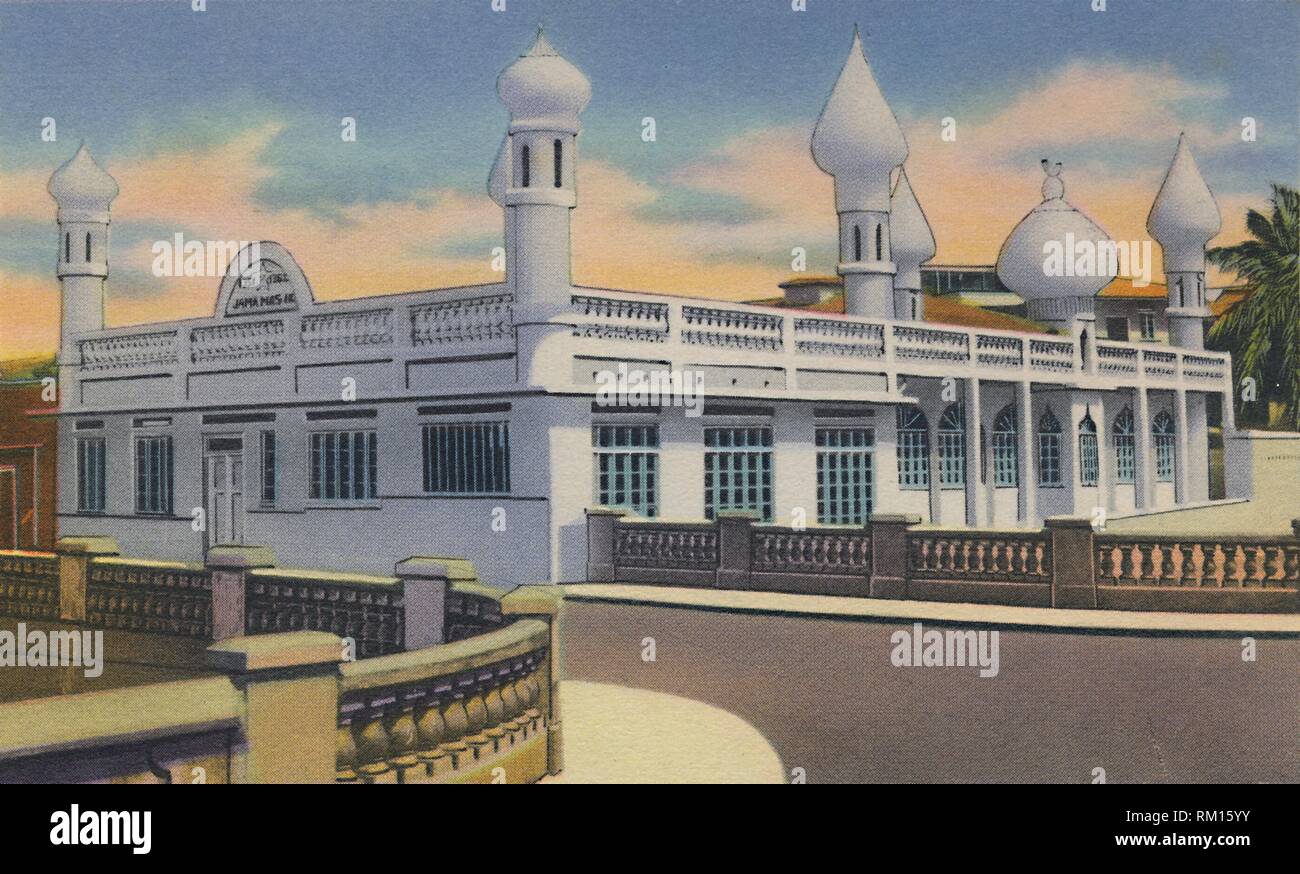'Mohammedan Mosque, Port of Spain, Trinidad, B.W.I.', c1940s. Creator ...
