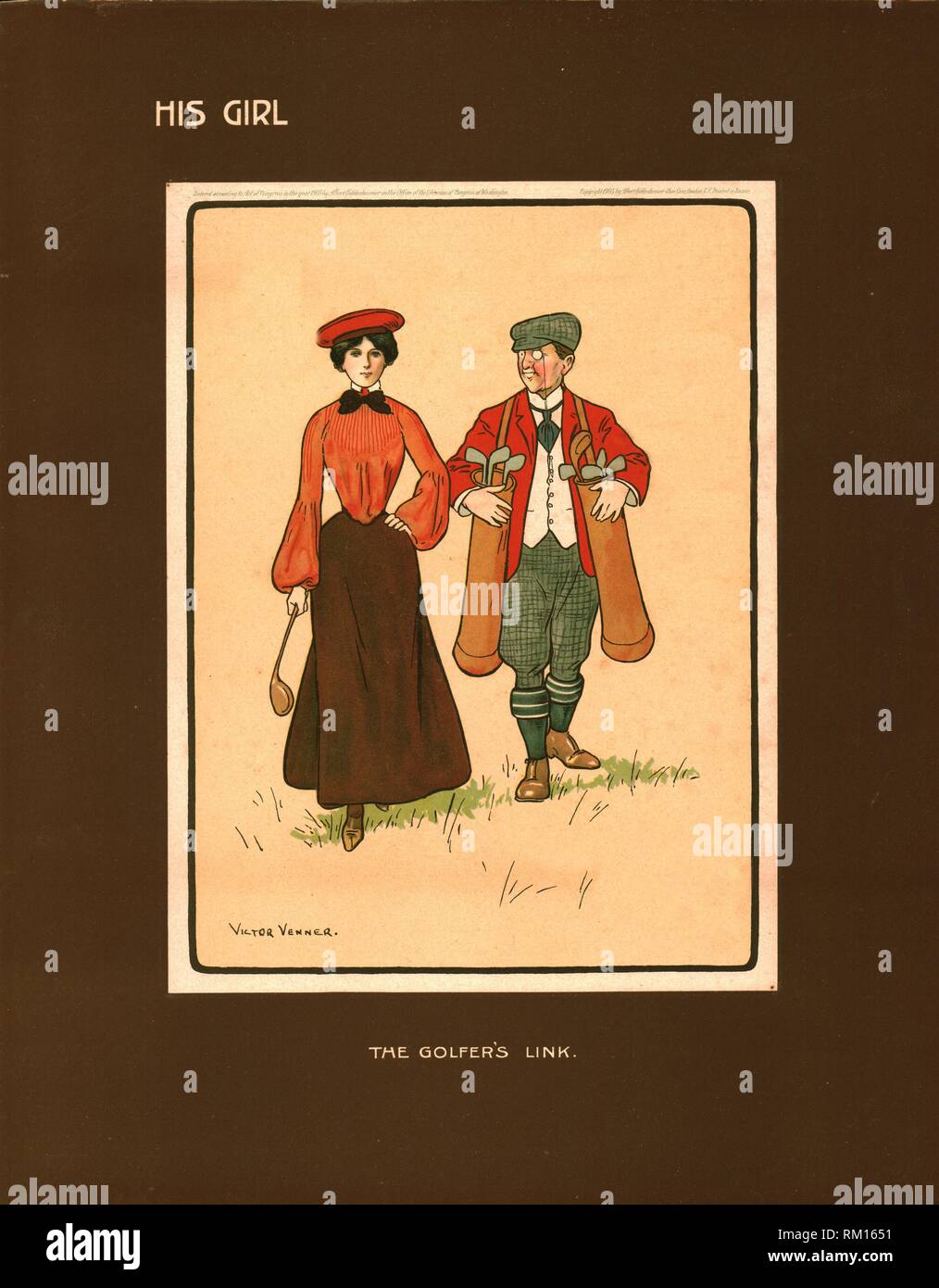 His Girl, The Golfer's Link. Creator: Victor Venner Stock Photo - Alamy