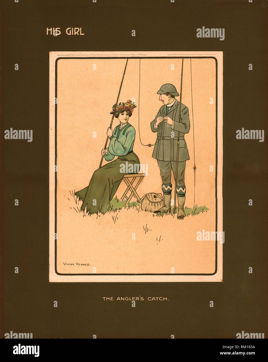 His Girl, The Angler's Catch. Creator: Victor Venner Stock Photo - Alamy