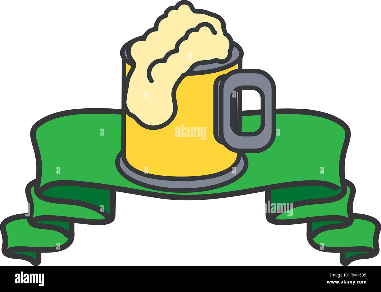 jar beer with ribbon icon vector illustration design Stock Vector Image ...