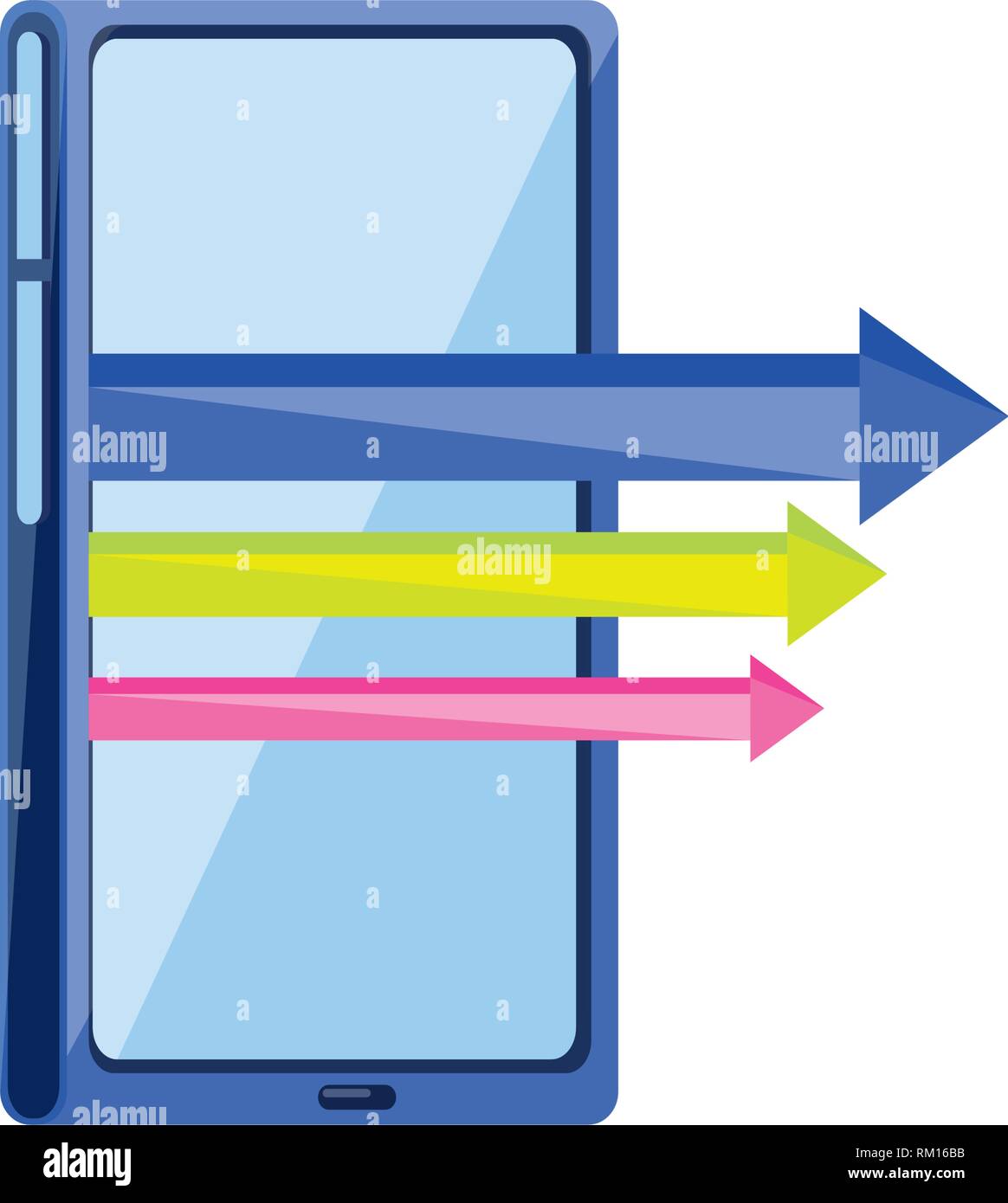 smartphone device with arrows icon vector illustration design Stock ...